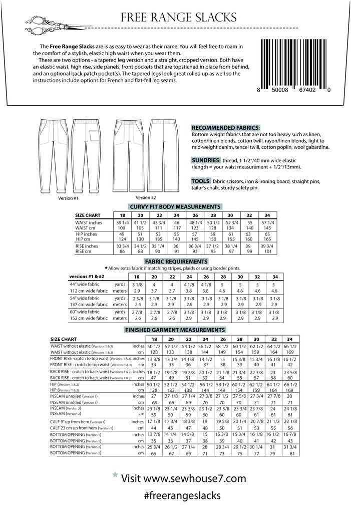 Intro to Garment Sewing - Free Range Slacks (Weeknights, 3 parts ...